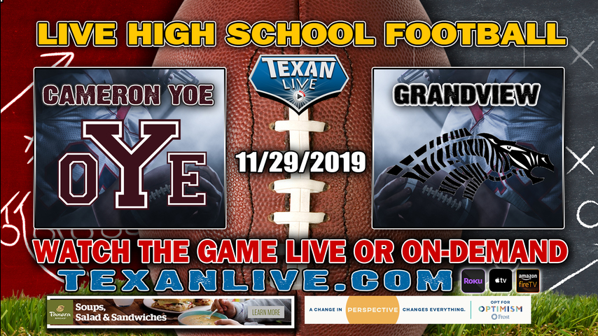 Cameron Yoe (11-1) vs Grandview (11-1) - 1PM - 11/29/19 - Waco ISD ...