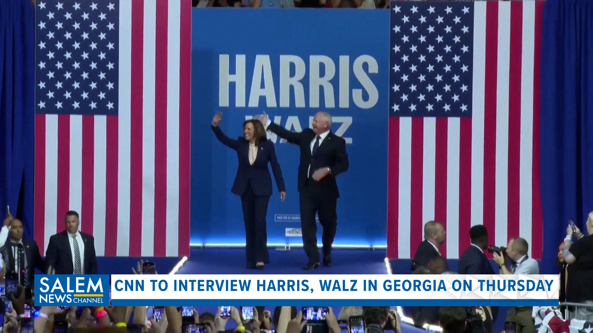 CNN To Interview Harris, Walz In Georgia On Thursday