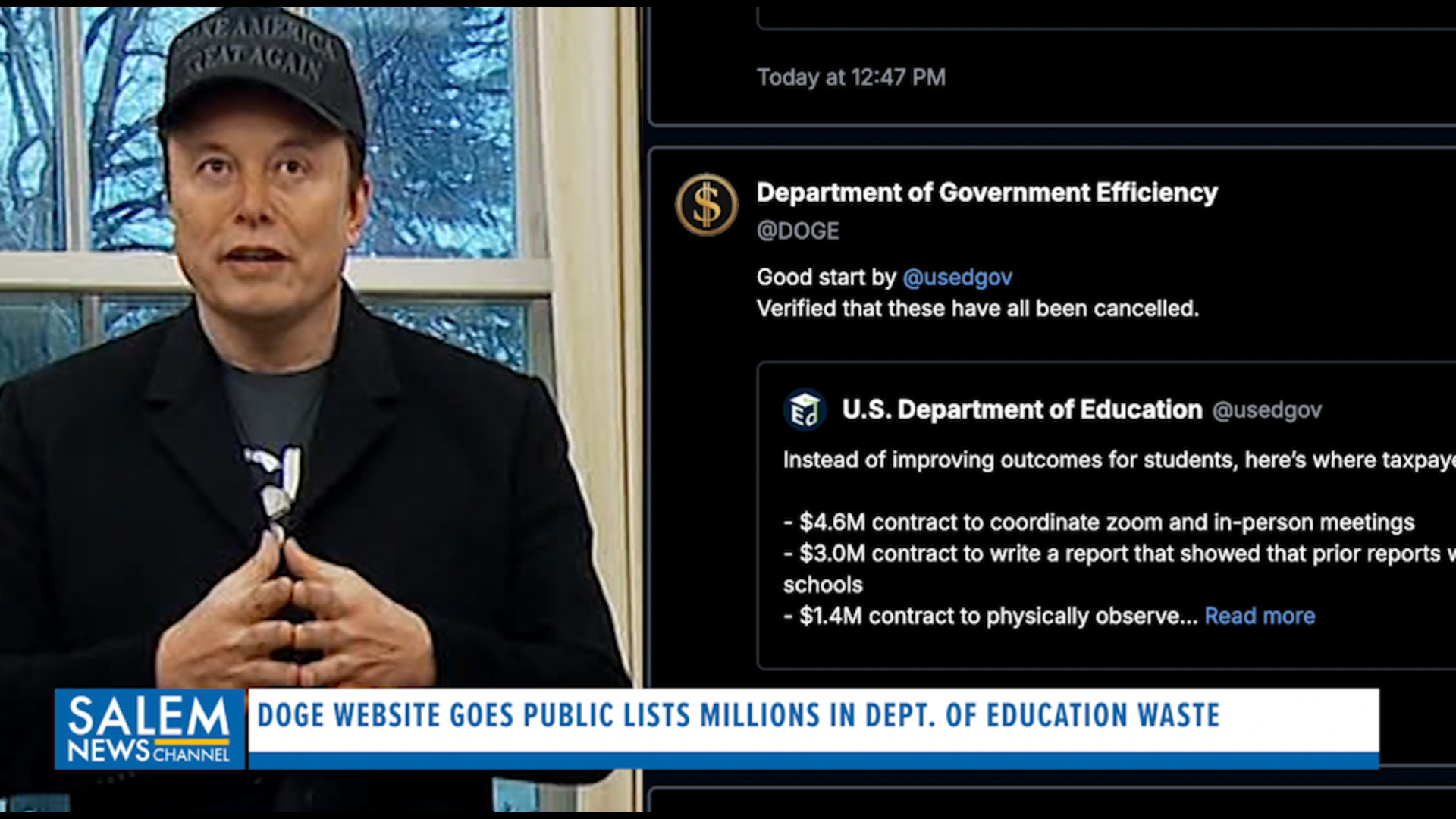 DOGE Website Goes Public Lists Millions In Dept. Of Education & Climate ...