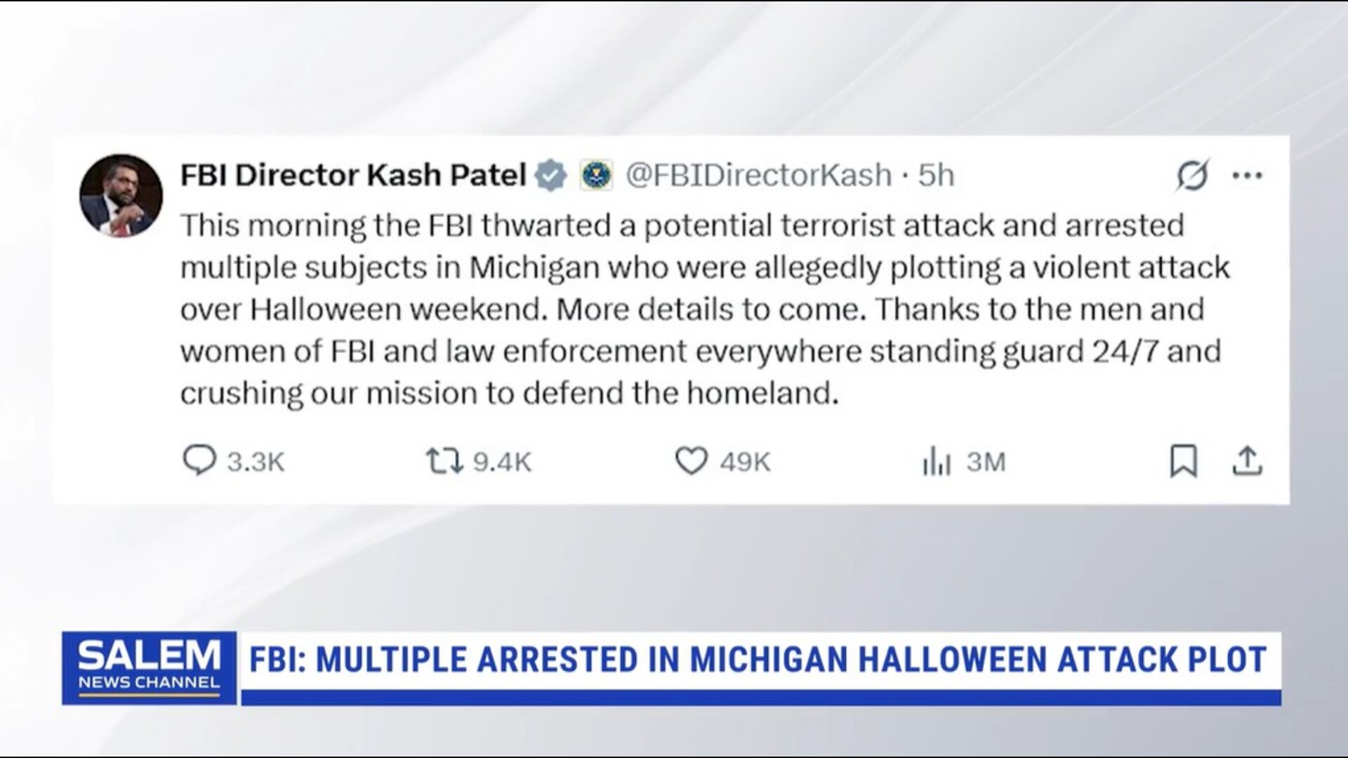 FBI Foils Violent Attack Plot in Michigan; Several Arrested