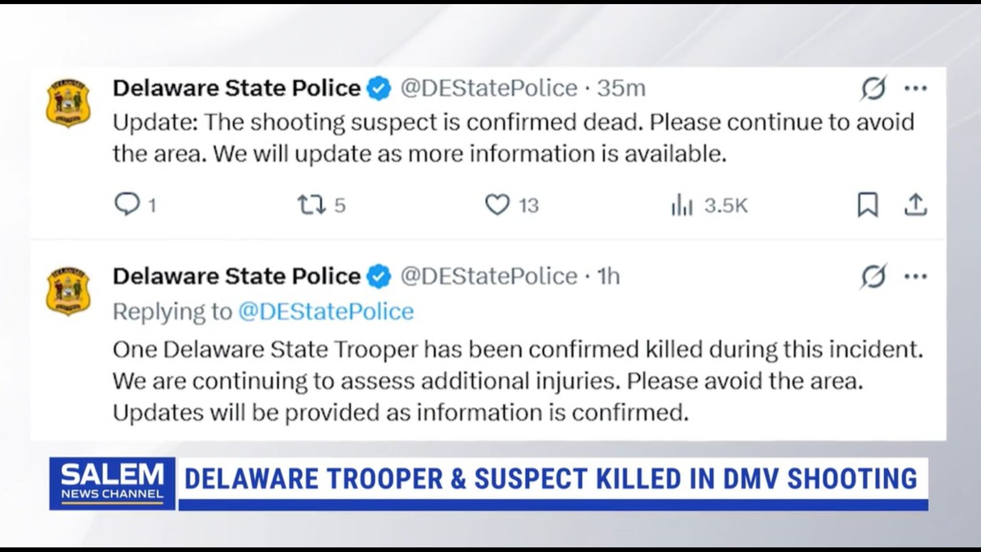 Police: Suspect Dead After Shooting At Wilmington, DE DMV