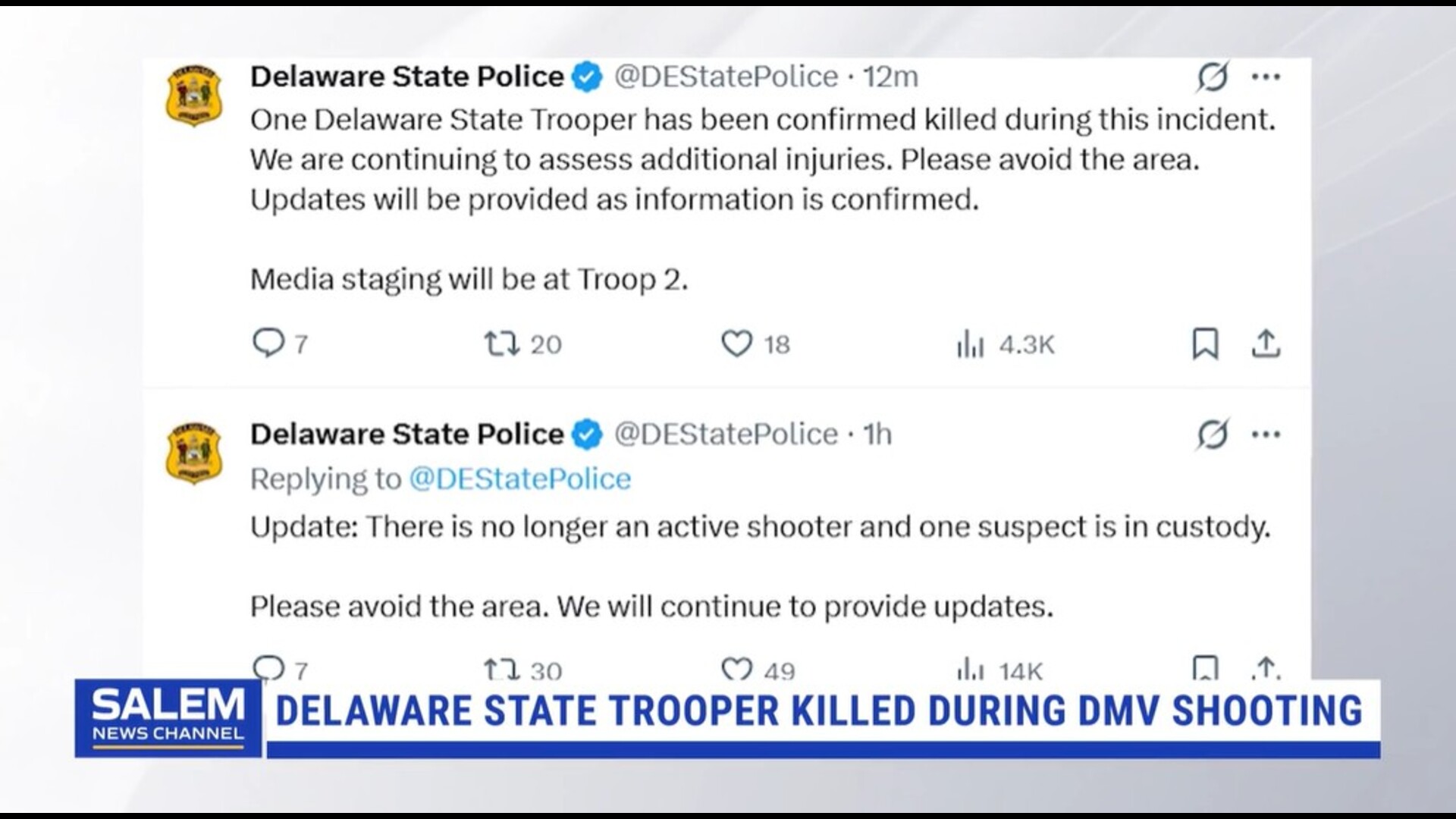 DMV Shooting In Delaware Leaves Trooper Dead